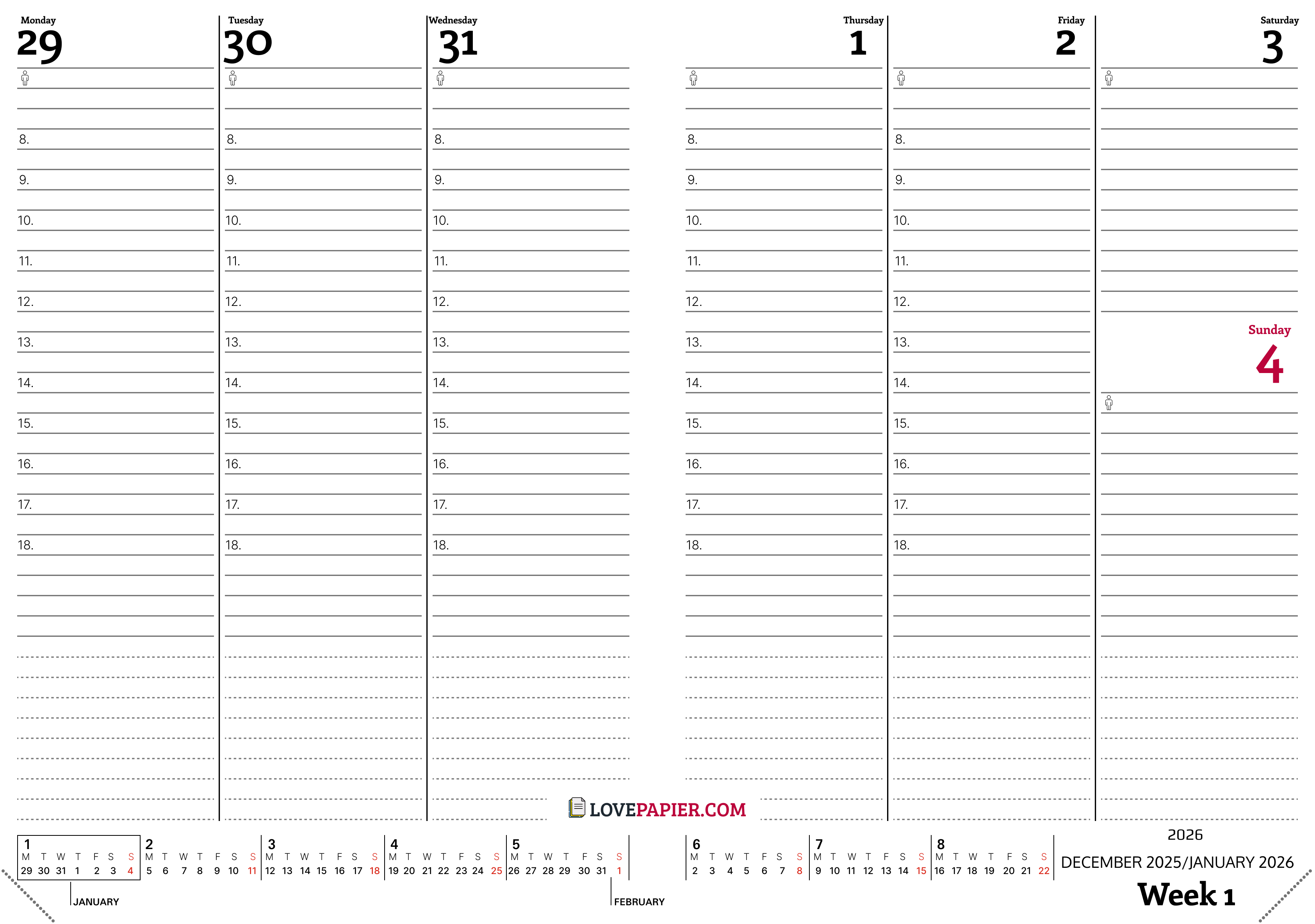 Printable Weekly Planner – 40+ PDF Free Templates